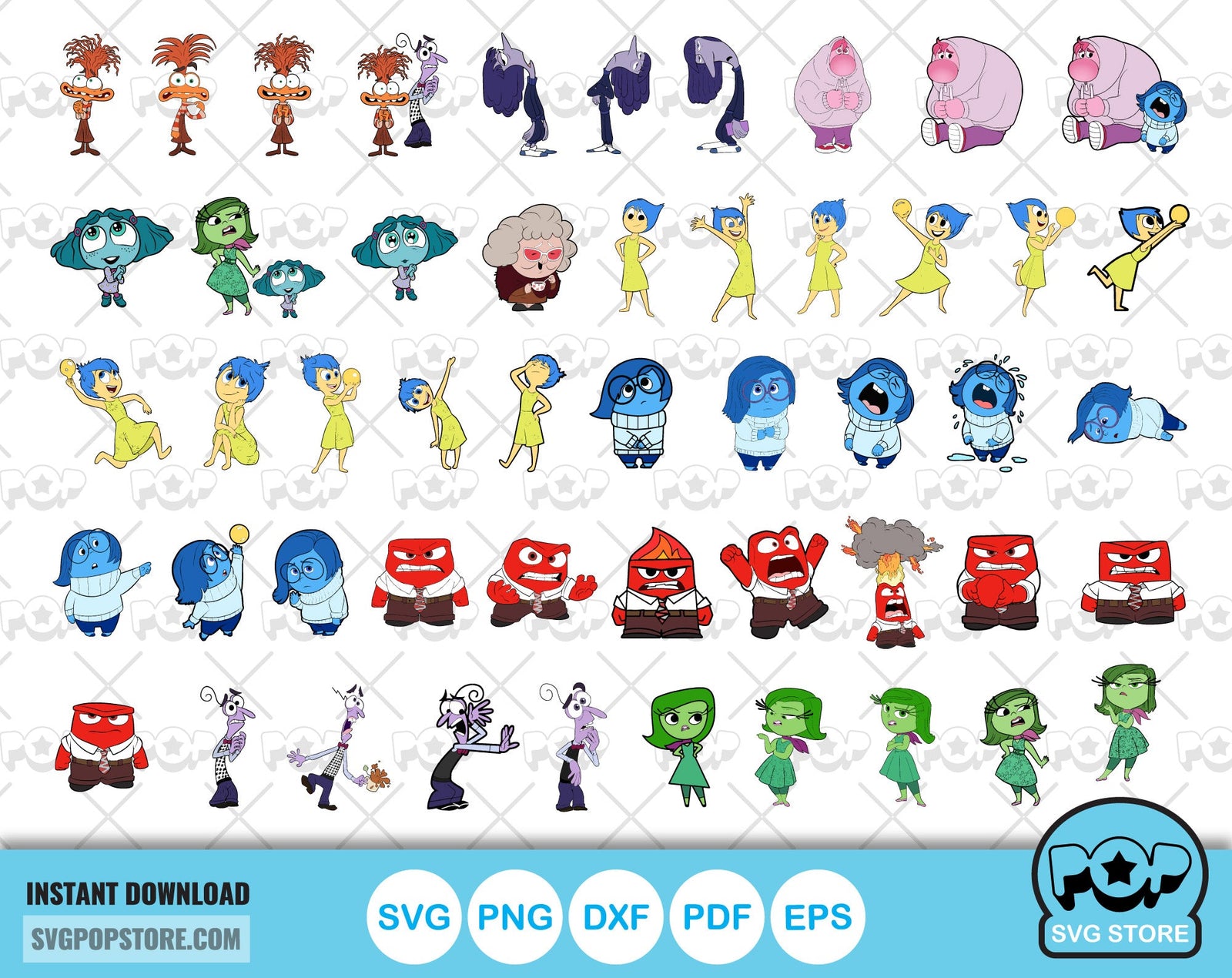 Inside Out 2 100 cliparts bundle, Inside Out svg cut files for Cricut