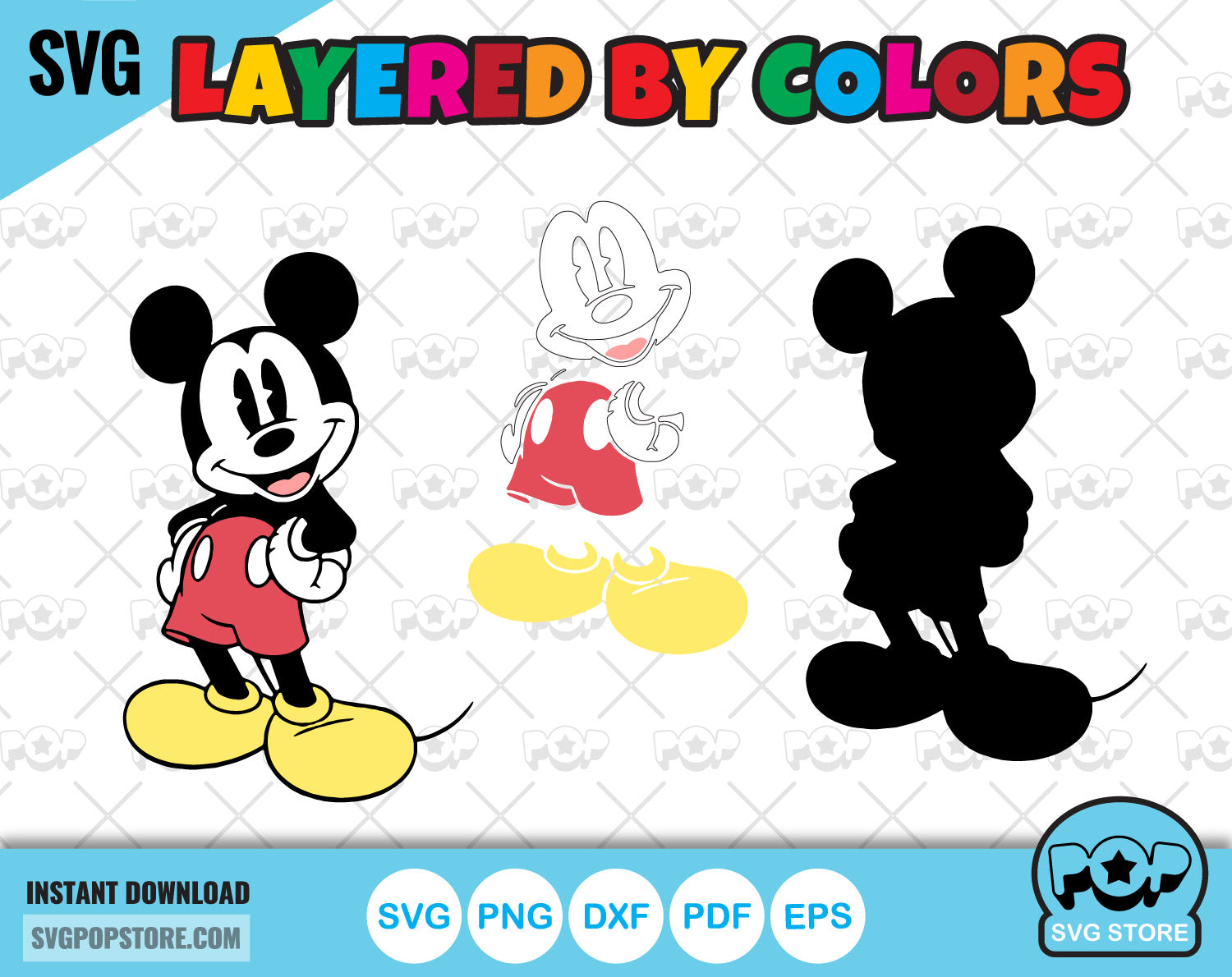 Classic Mickey and Friends clipart set, svg cut files for Cricut / Sil
