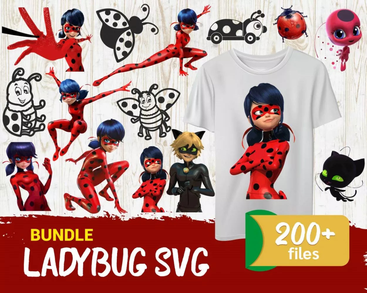 Miraculous Ladybug Clipart Bundle, PNG & SVG Cut Files for Cricut / Si
