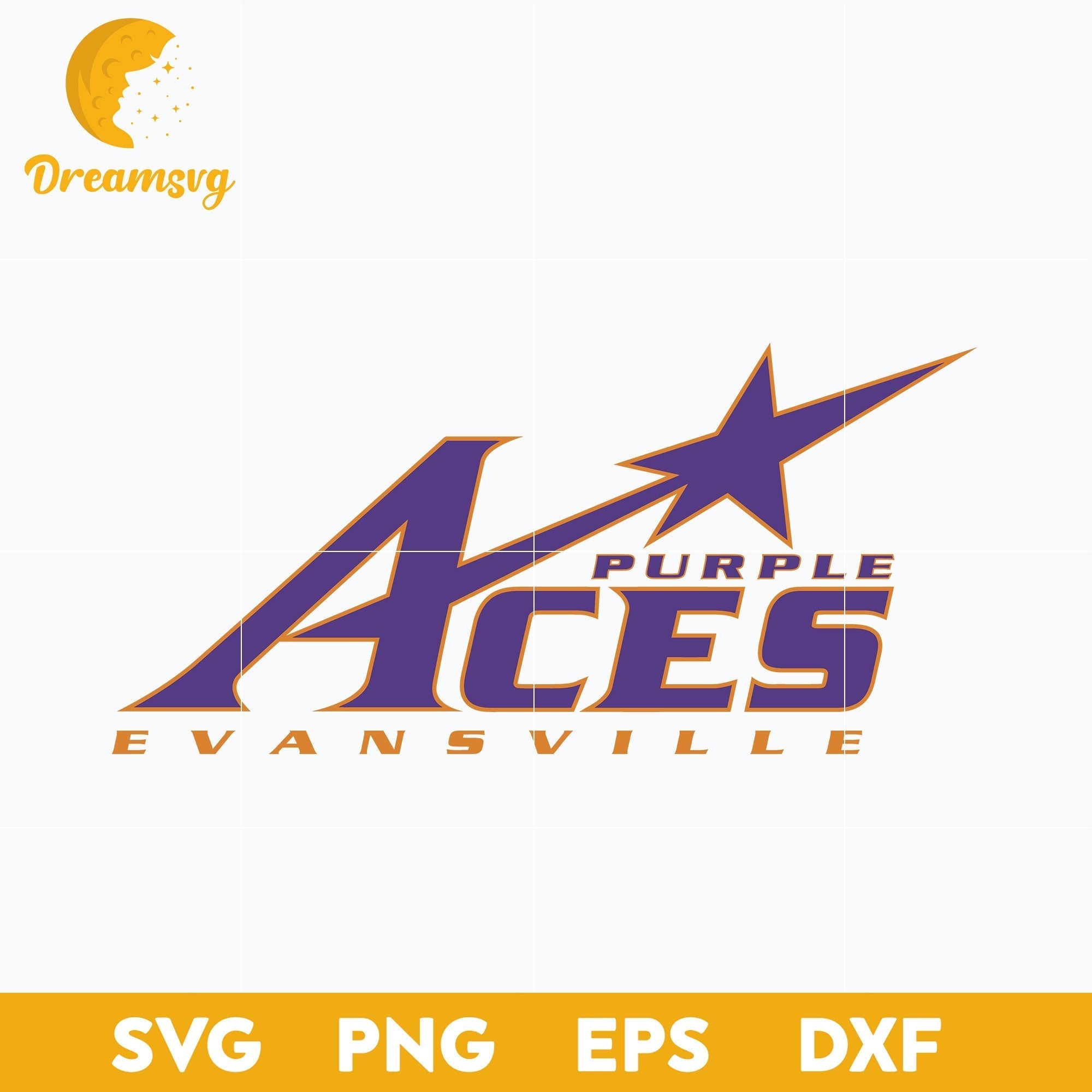 Evansville Purple Aces Svg, Logo Ncaa Sport Svg, Ncaa Svg, Png, Dxf, E