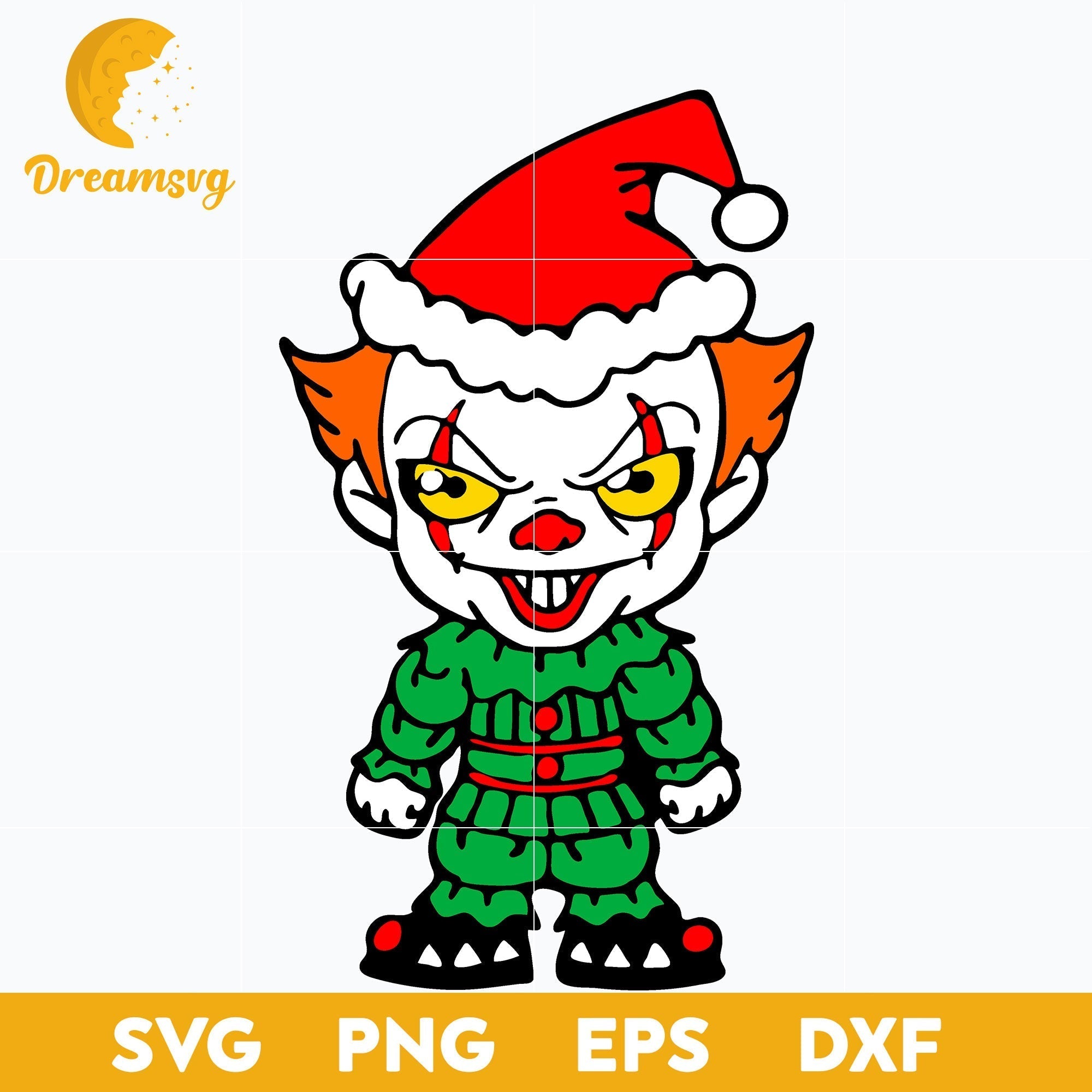 Pennywise Clown Horror Movie Christmas SVG, Christmas SVG, PNG DXF EPS