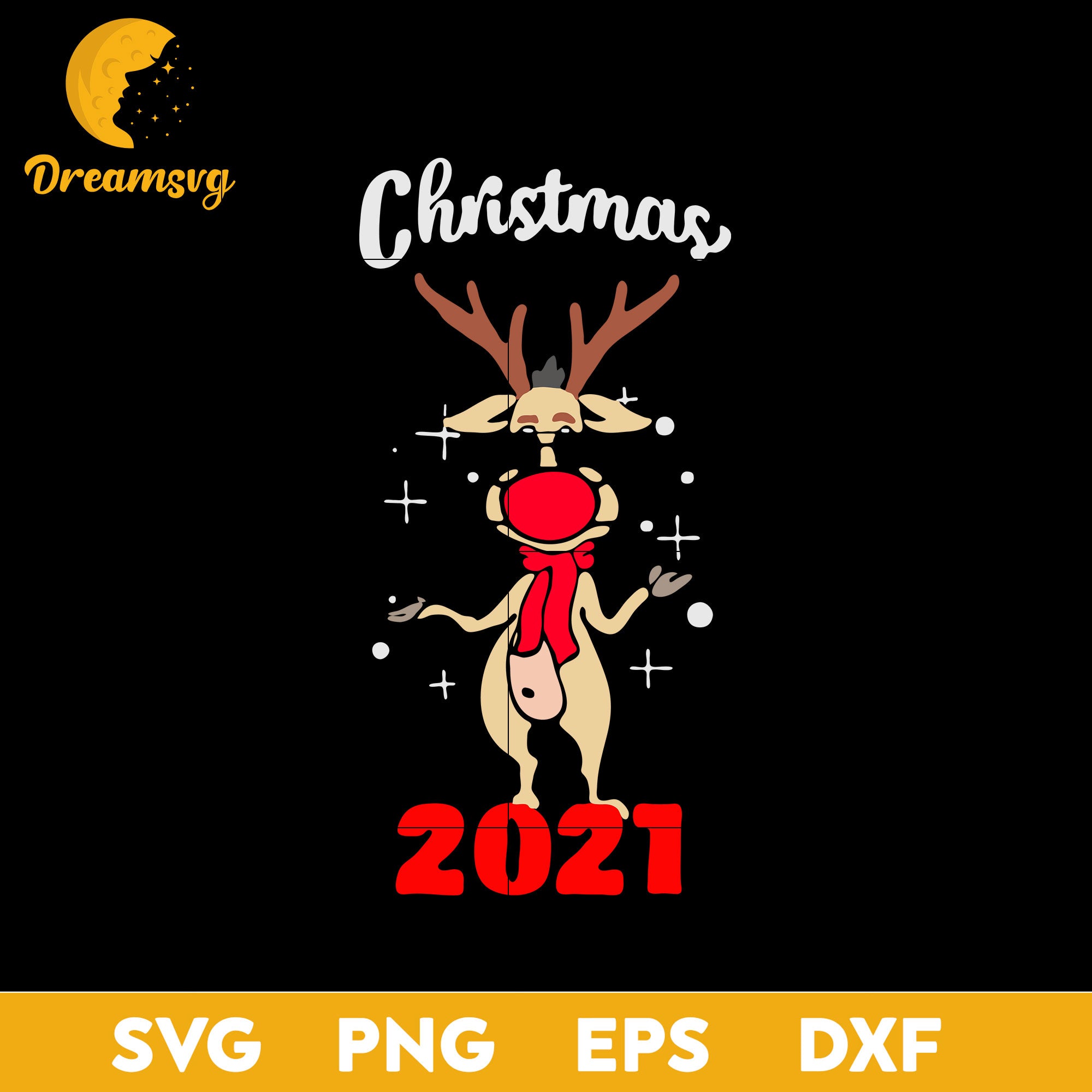 Rudolph Reindeer Mask Christmas 2021 SVG, Christmas SVG, PNG DXF EPS D