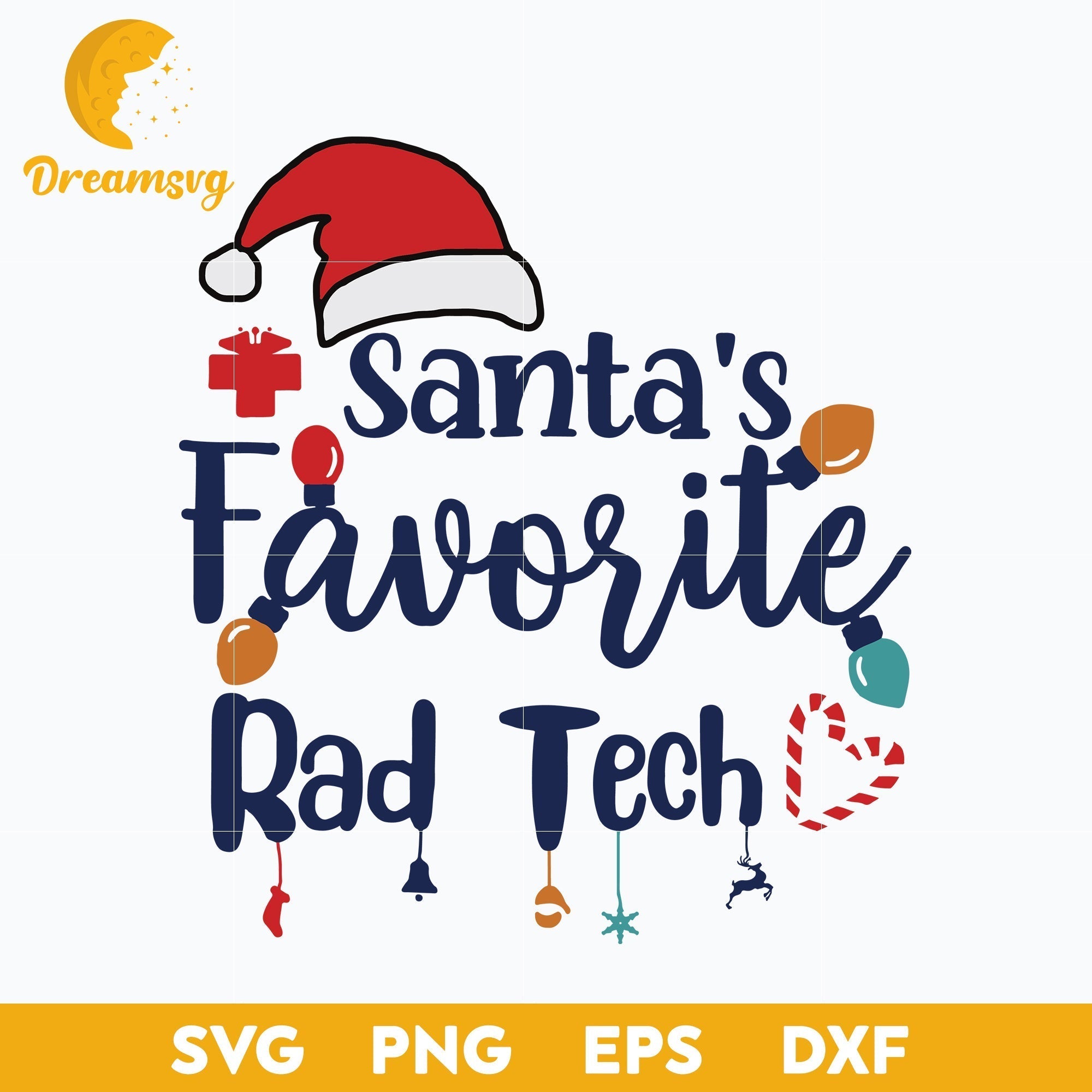 Santa's Favorite Rad Tech SVG, Christmas SVG, PNG DXF EPS Digital File