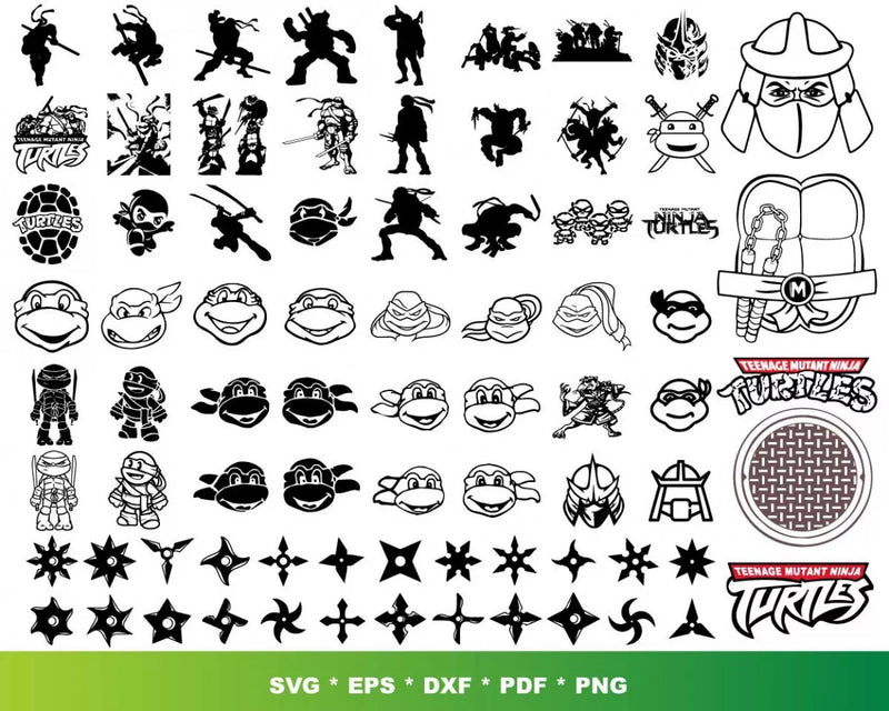 Ninja Turtles PNG & SVG Bundle, 1000+ Files For Cricut & Silhouette