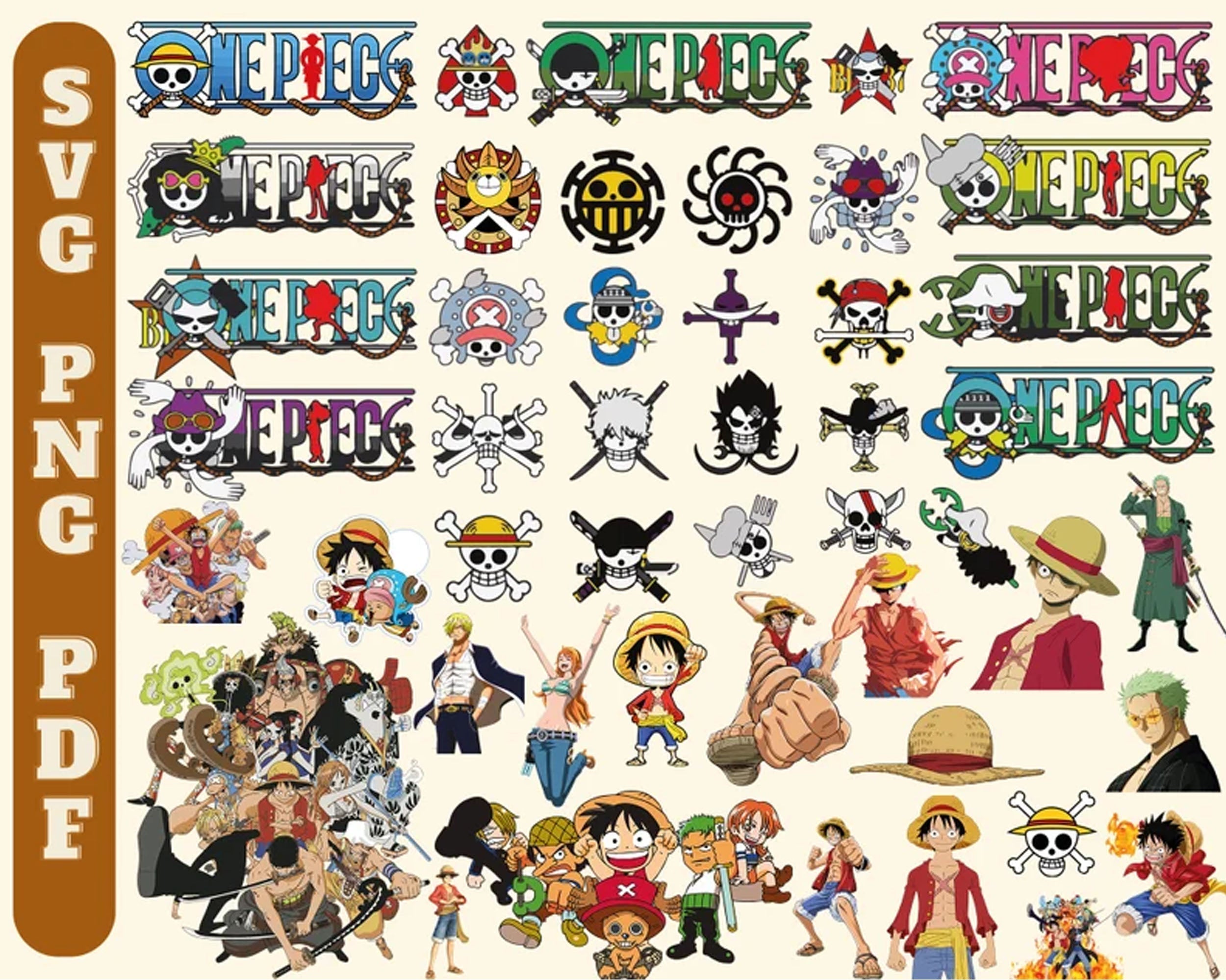 One piece svg bundle, Anime bundle SVG, Instant download