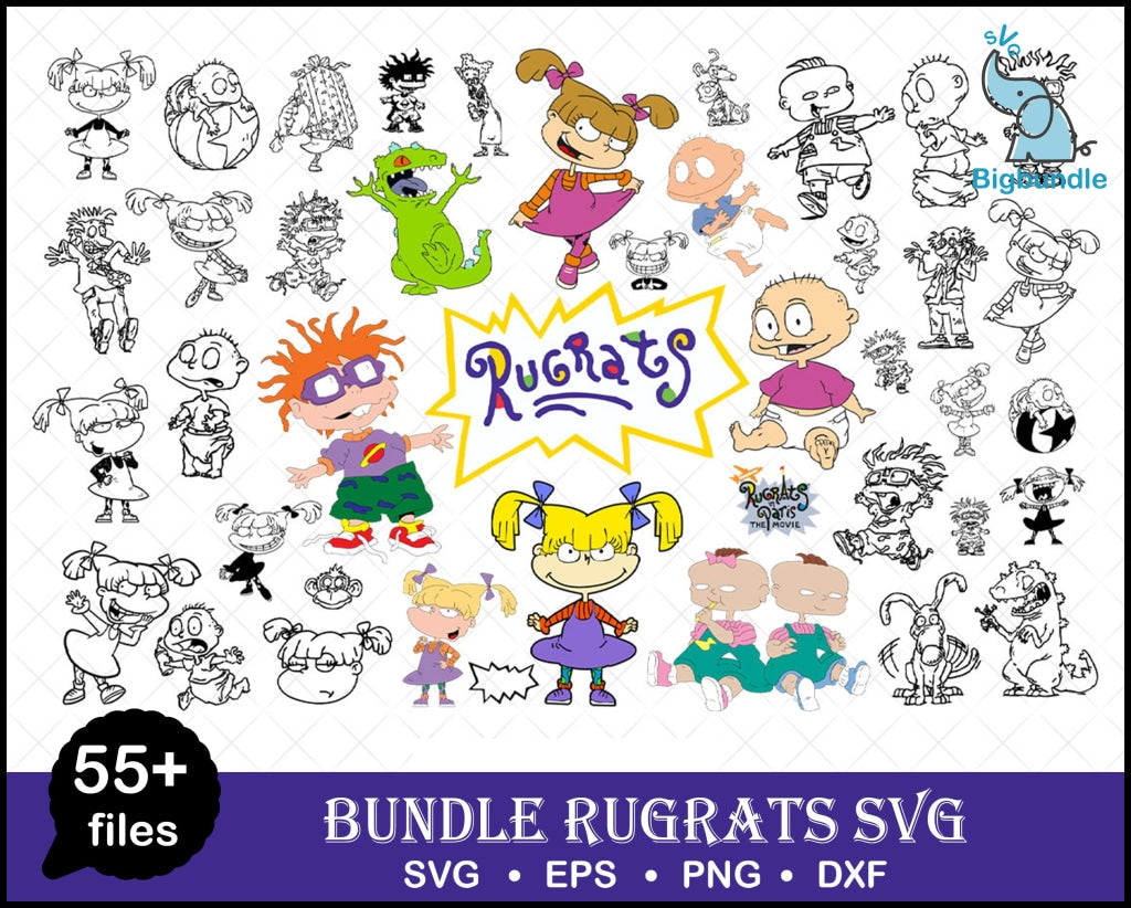 Rugrats svg bundle, Tommy, Chuckie Finster, Rugrats set, Rugrats svg,