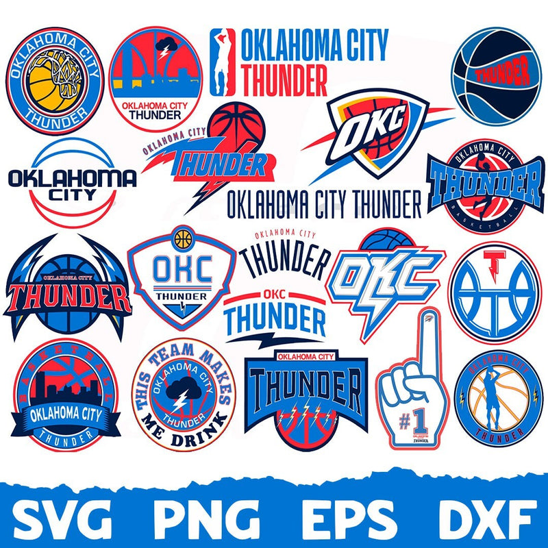 Oklahoma City Thunder Logo SVG, NBA Thunder Logo PNG, Cut Files, SVG f