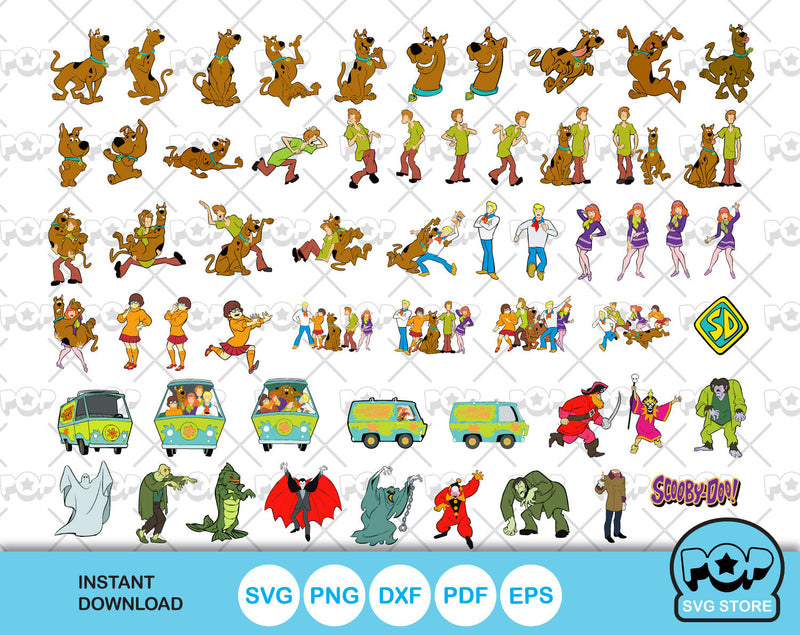 Scooby-Doo clipart bundle, Scooby Doo SVG cut files for Cricut / Silho