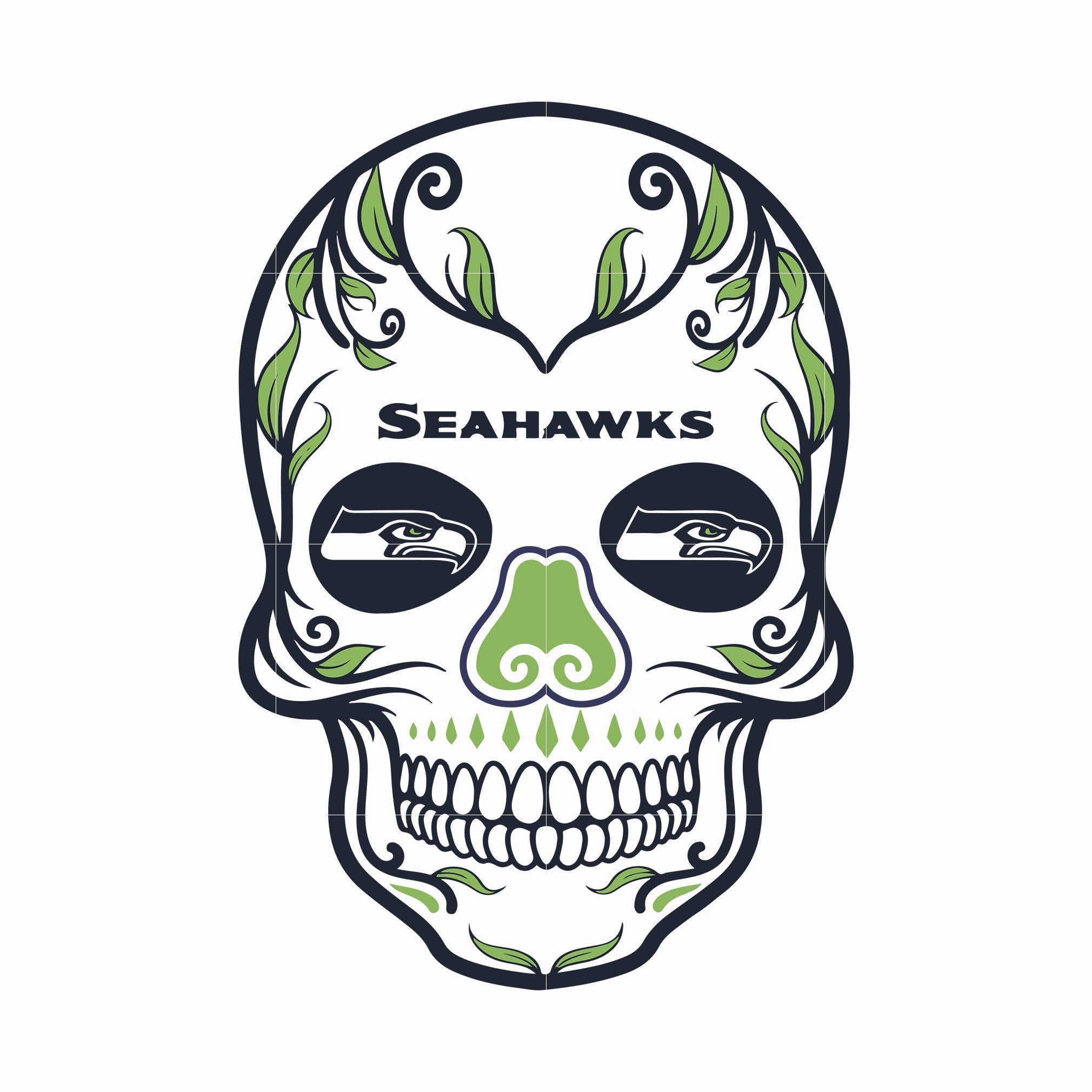 Seahawks skull, svg, png, dxf, eps file NFL0000131