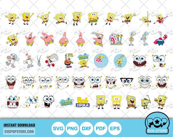 Spongebob Squarepants BIG BUNDLE 500 files, SpongeBob svg cut files fo ...