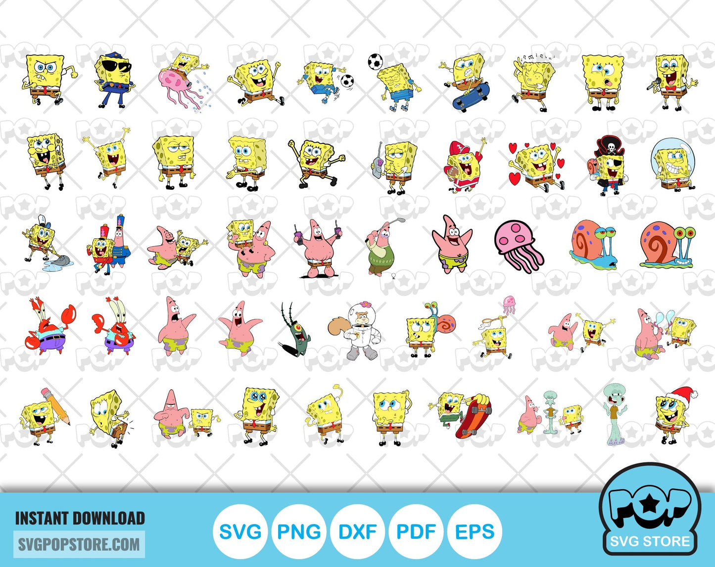 Spongebob Squarepants BIG BUNDLE 500 files, SpongeBob svg cut files fo ...