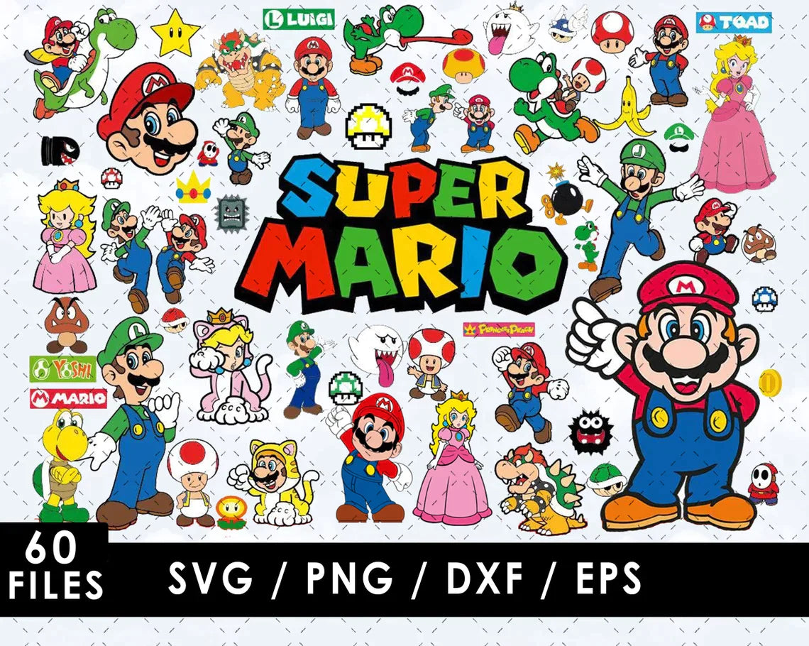 Super Mario SVG Bundle, Super Mario SVG Files For Cricut, Super Mario