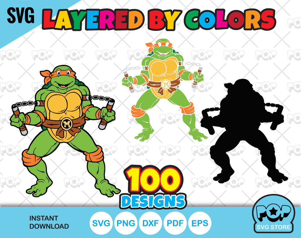 Ninja Turtles clipart + alphabet, Teenage Mutant Ninja Turtles SVG cut