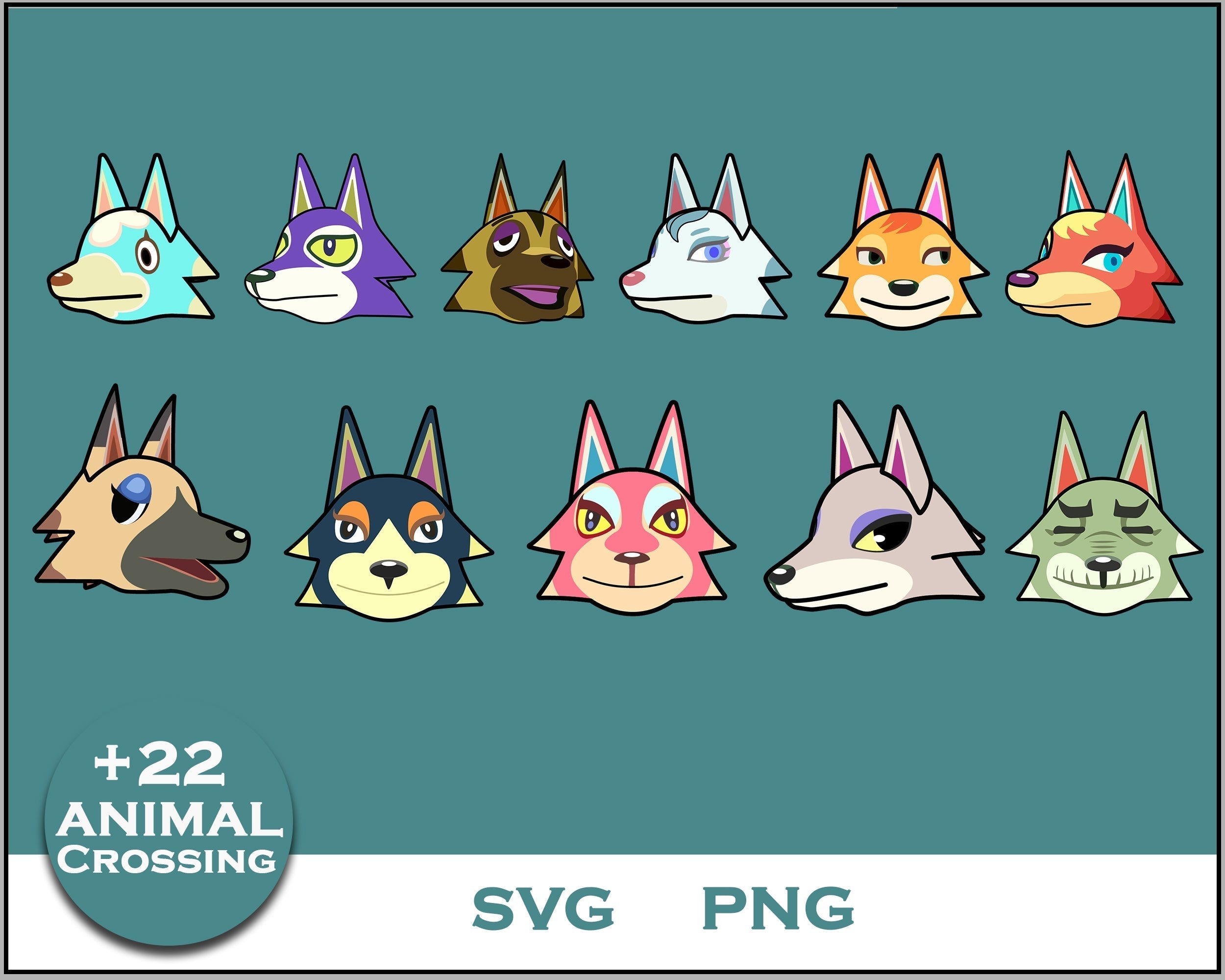 22+ Wolf Svg Bundle, Animal Crossing Svg Bundle, Animal Crossing Svg,